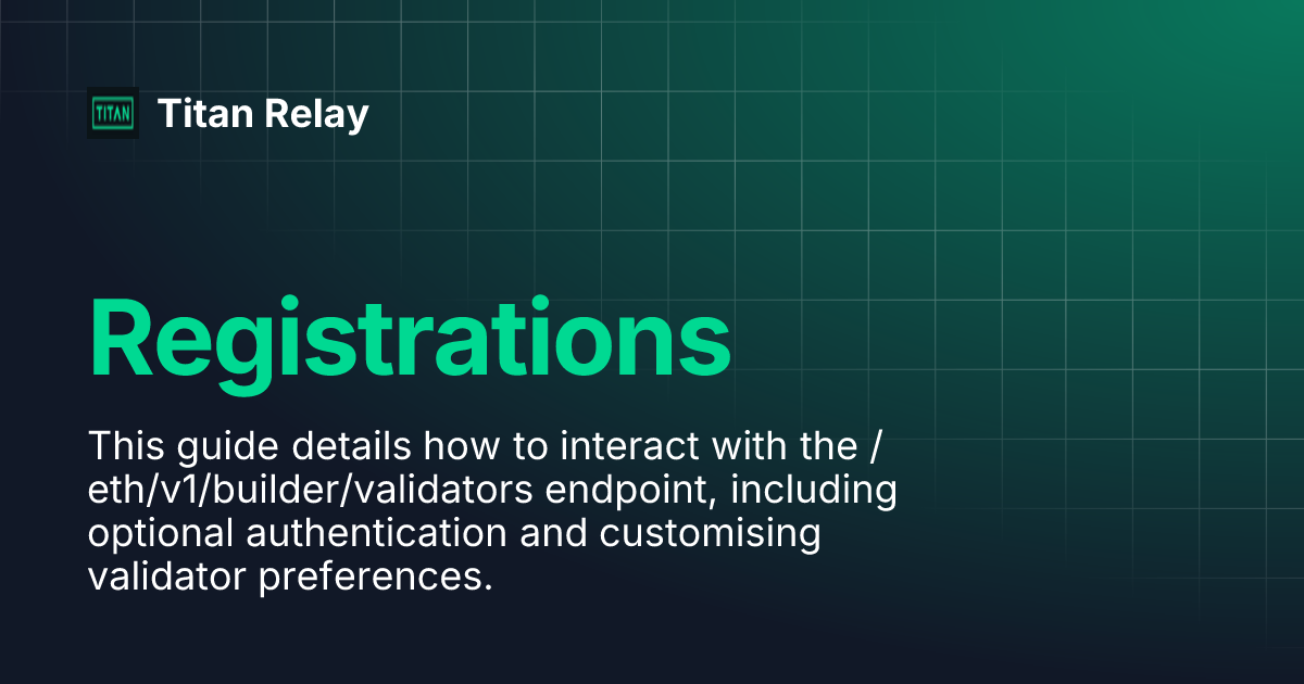 Registrations | Titan Relay